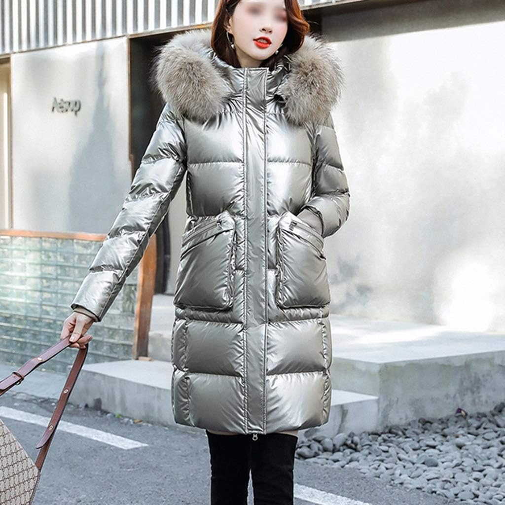 Doudoune argentée à capuche pour femme • JolieDoudoune